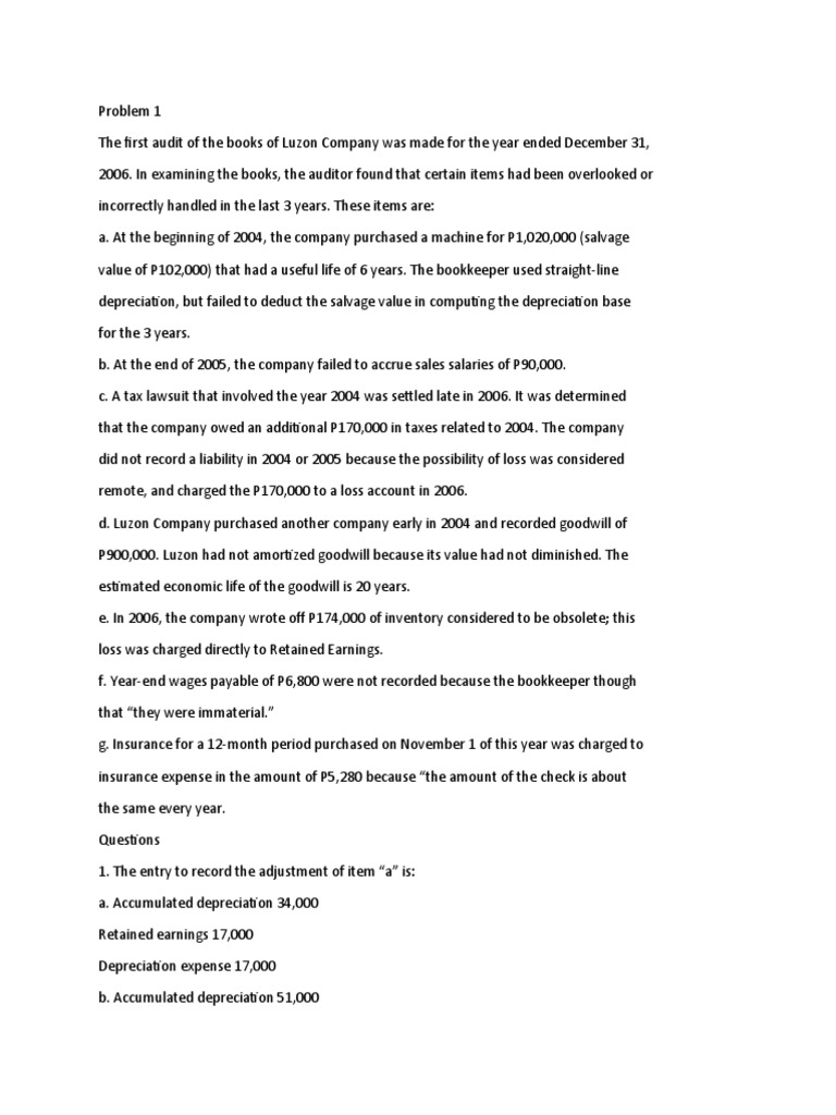 Audit Corrections of Errors | PDF | Business | Finance & Money Management