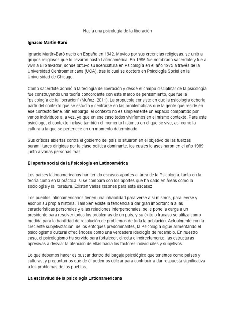 Martín-Baró | PDF | Sicología | Teorías filosóficas