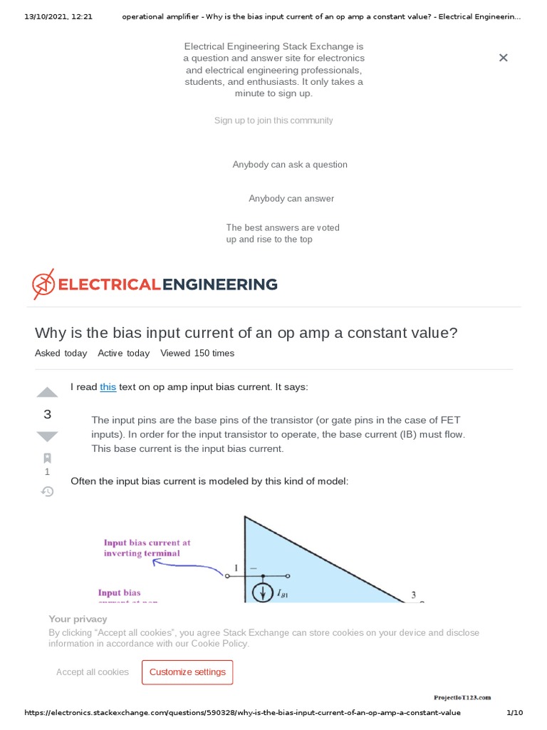 Operational Amplifier - Why Is The Bias Input Current of An Op Amp A Constant Value - Electrical ...