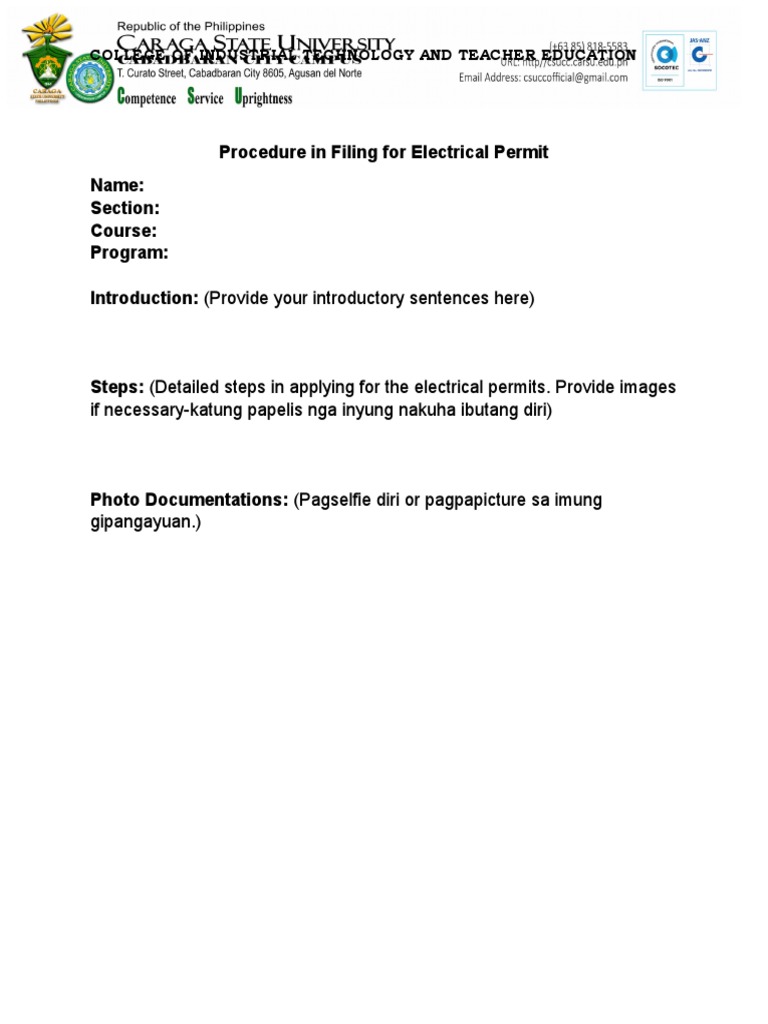 Procedure in Filing For Electrical Permit | PDF | Science & Mathematics ...