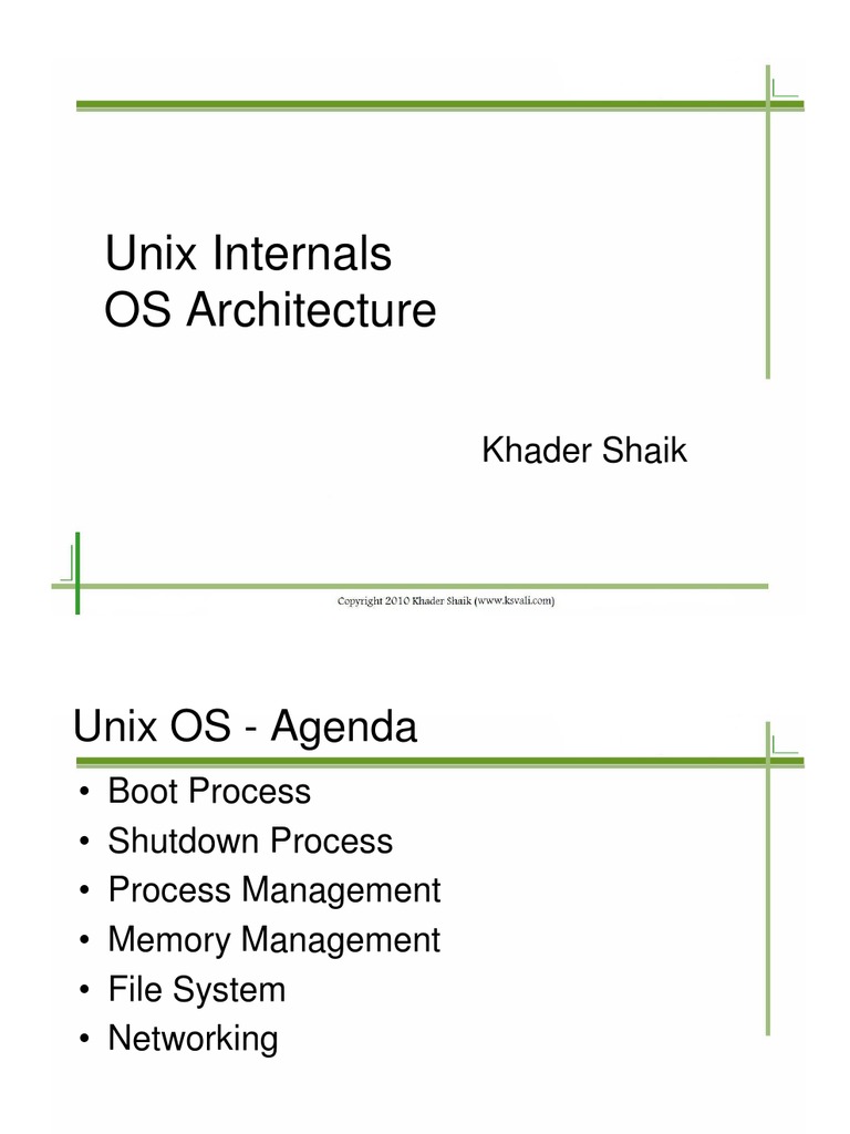 Unix Internals Os Architecture Khader Shaik Pdf Booting Kernel Operating System