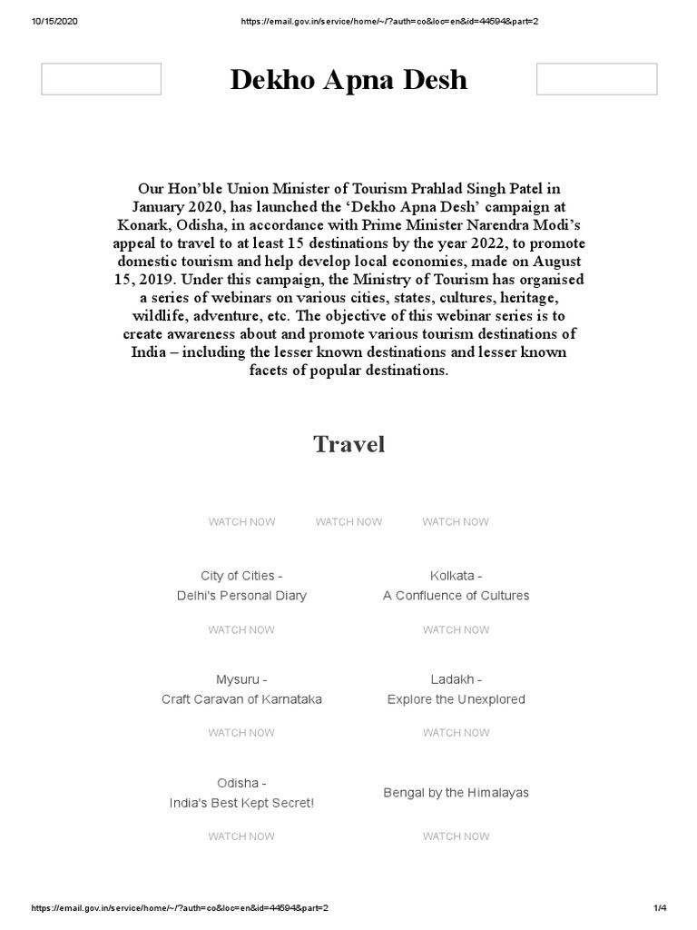 Dekho Apna Desh Videos | PDF | Tourism