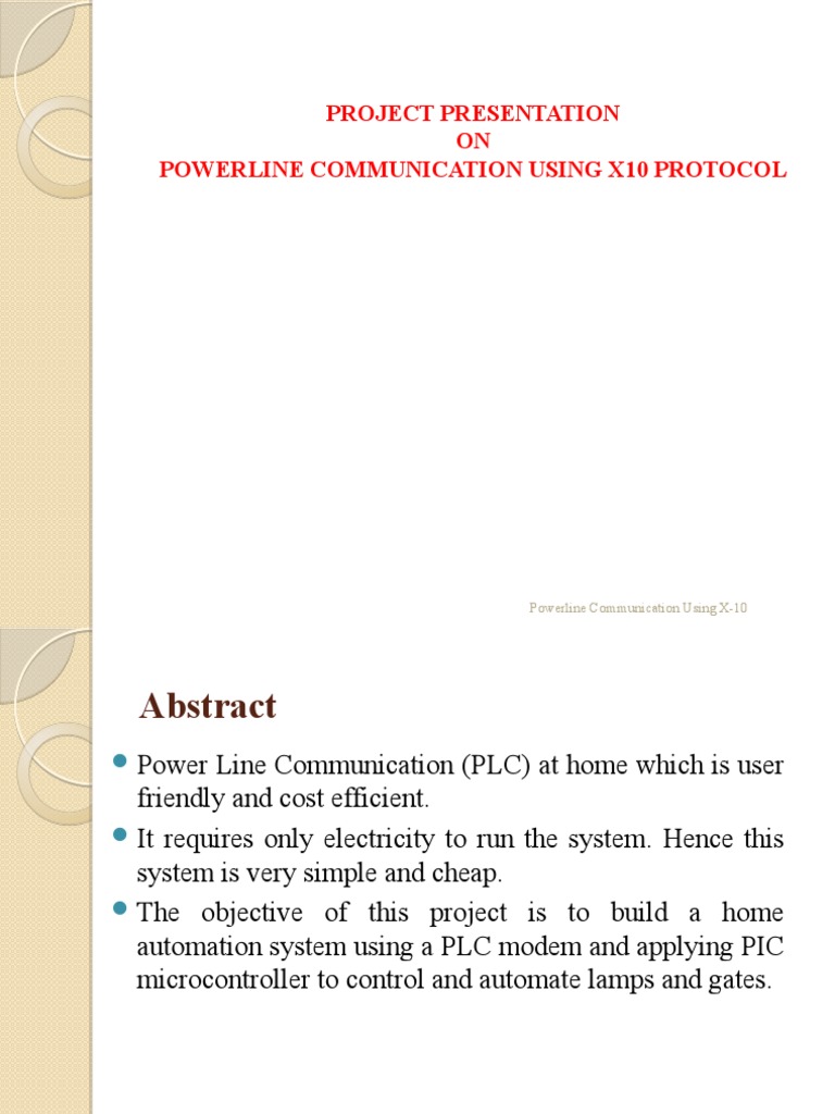 Project Presentation ON Powerline Communication Using X10 Protocol ...