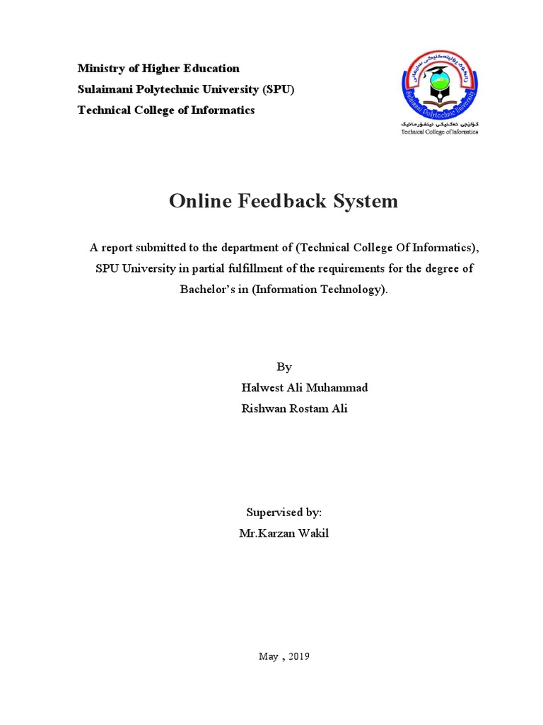 Development of an Online Feedback System for Evaluating Faculty ...