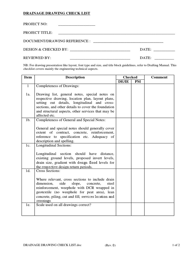 Drainage Drawing Checklist: Ensuring Technical Accuracy and ...