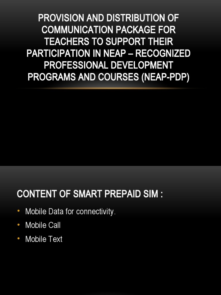 NEAP Provision and Distribution of Communication Package For Teachers ...
