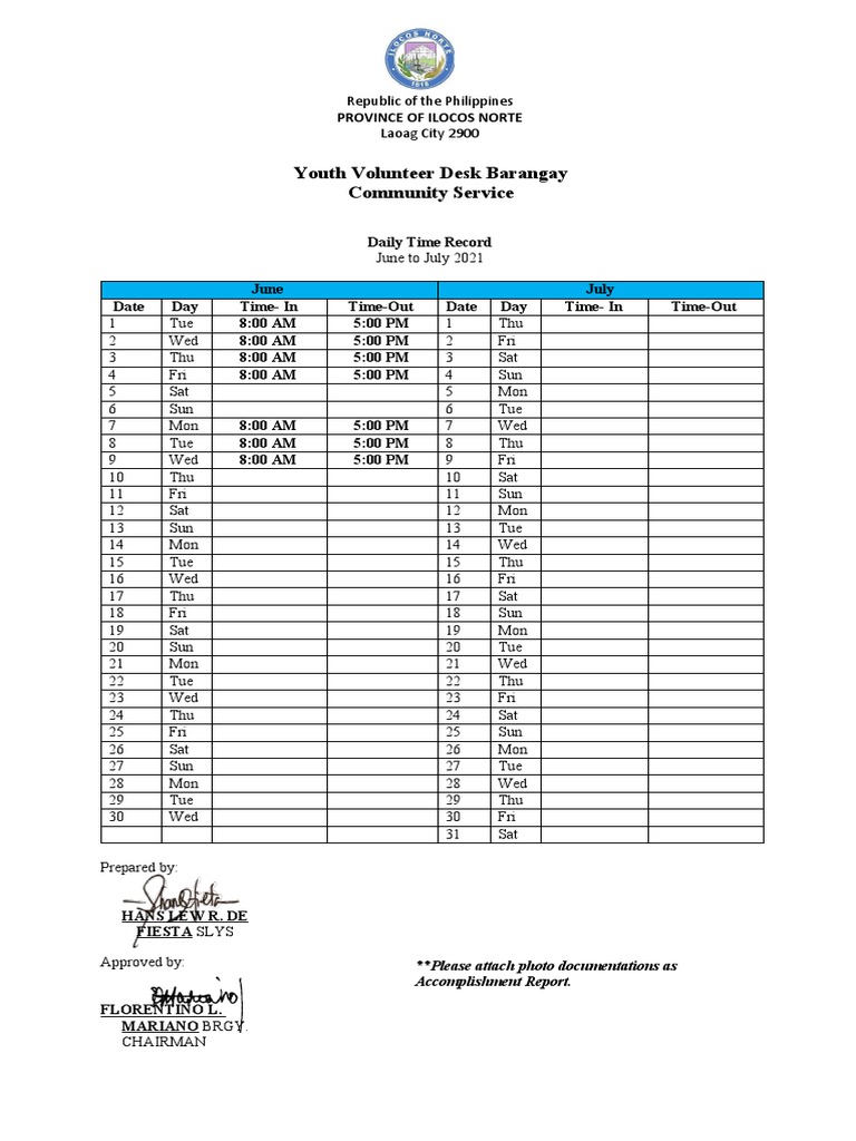Daily Time Record Final | PDF