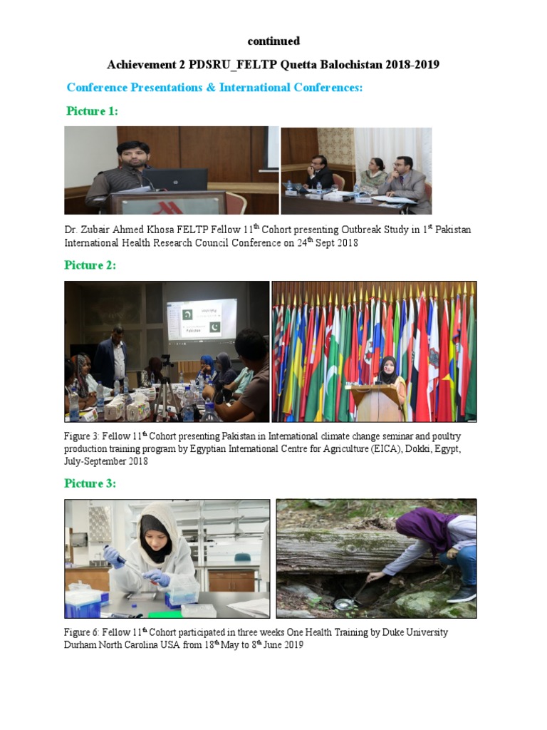 Achievement 2 PDSRU - FELTP Quetta Balochistan 2018-2019 | PDF | Health ...