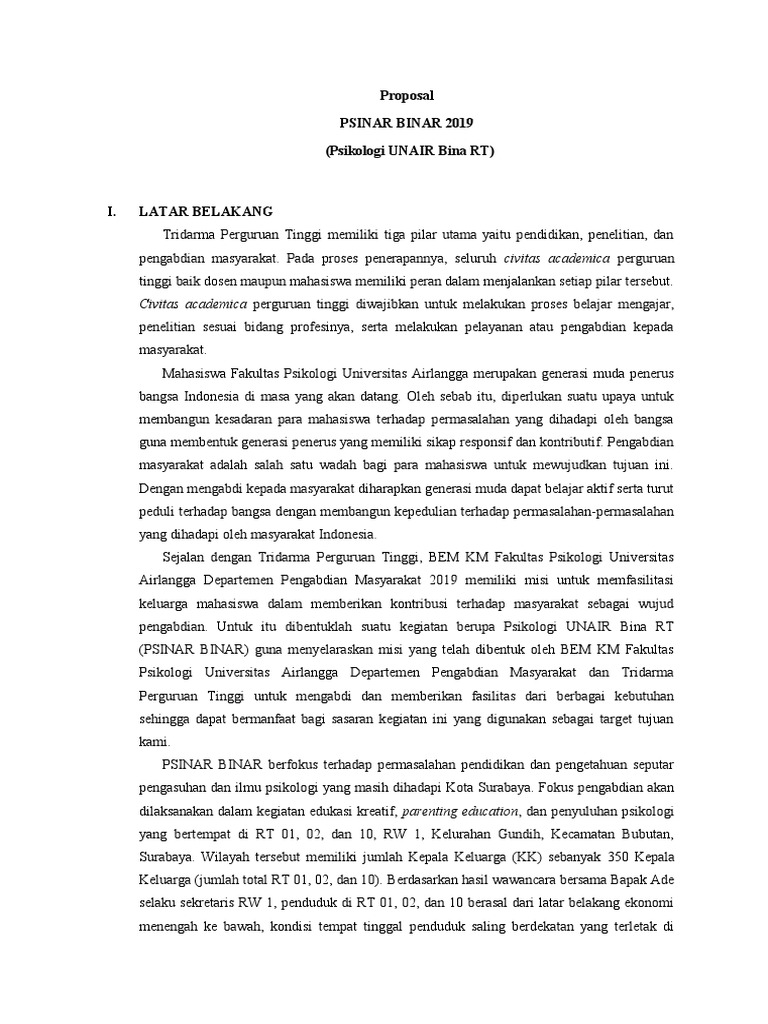 Contoh Proposal Kegiatan RKAT | PDF