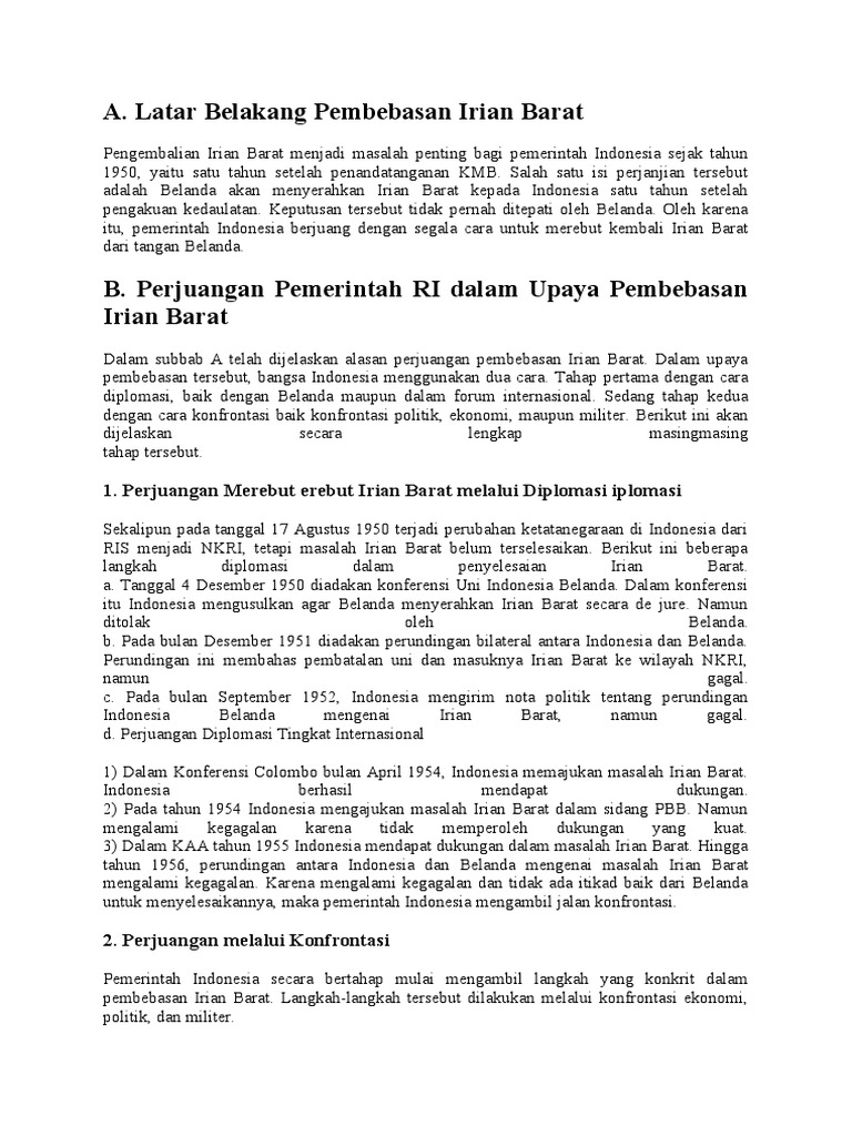 Sejarah Pembebasan Irian Barat RI | PDF