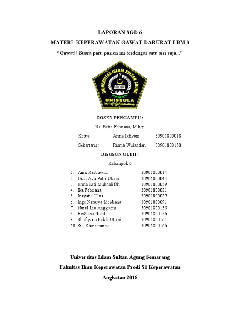 Laporan SGD LBM 3 Kelompok 6 | PDF
