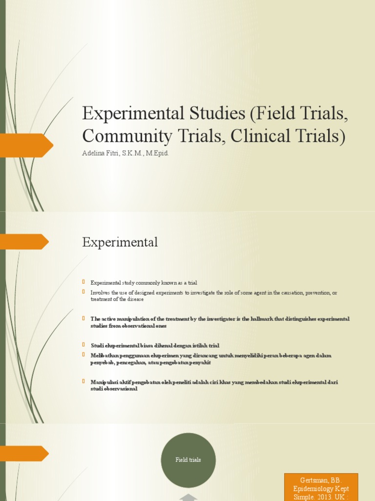 Experimental Studies (Field Trials, Community Trials | PDF | Placebo ...
