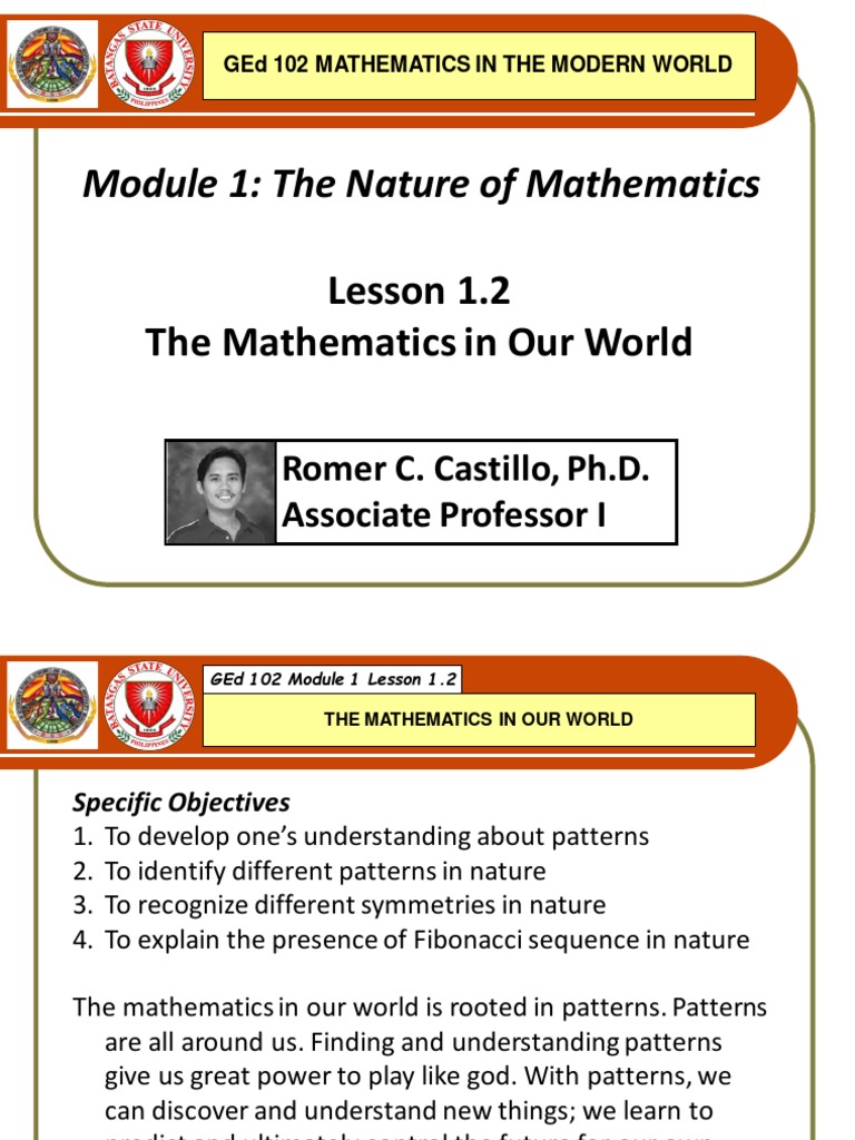 Module 1: The Nature of Mathematics | PDF | Pattern | Waves