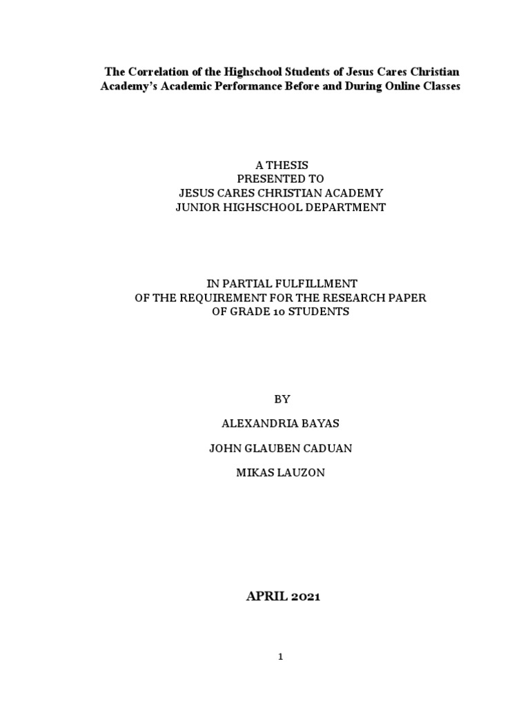 JCC Academy Students' Academic Performance Before and During Online ...