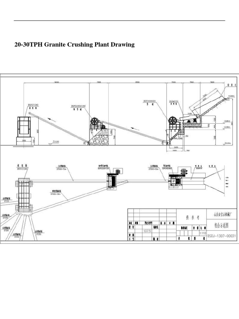 20-30 TPH Granite Crusher Plant Drawing | PDF