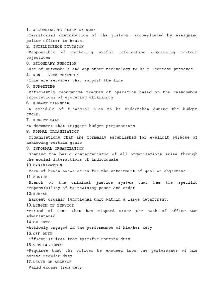 An Overview of Police Organization Structures, Functions, and ...