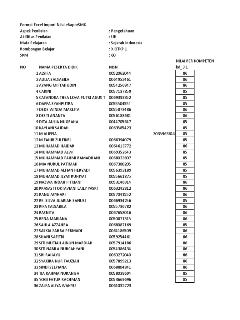 X Otkp 1 - Pengetahuan | PDF