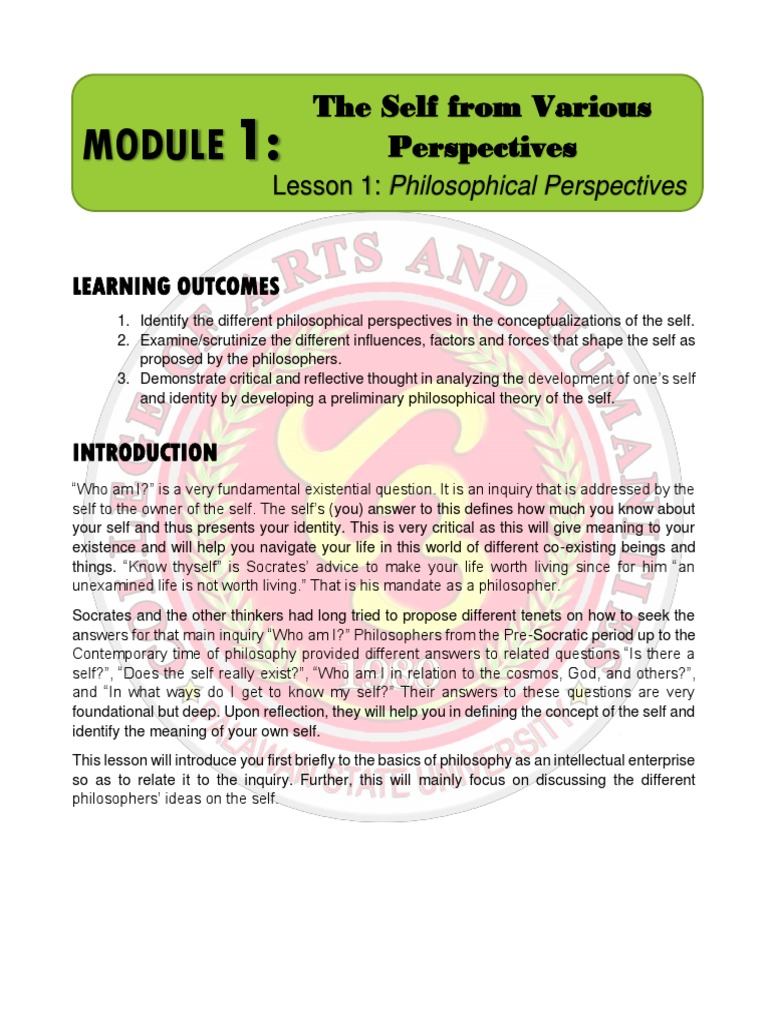 Module 1 LESSON 1 Philo Final | PDF | Mind | Soul
