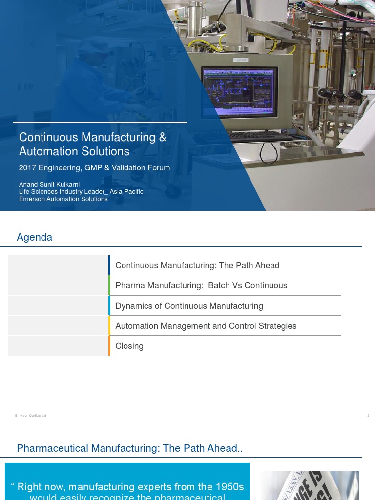 Continuous Manufacturing & Automation Solutions: 2017 Engineering, GMP ...