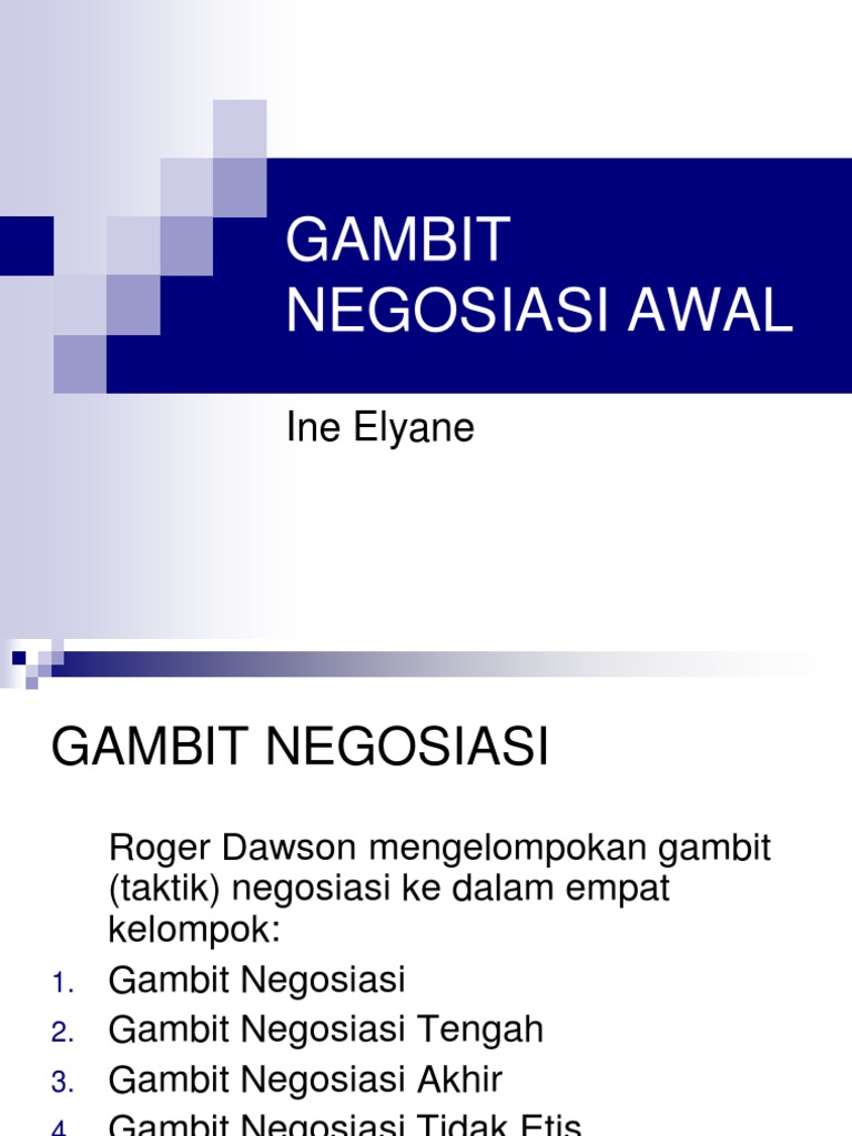 Taktik Negosiasi Awal yang Efektif | PDF | Karier & Perkembangan | Hukum