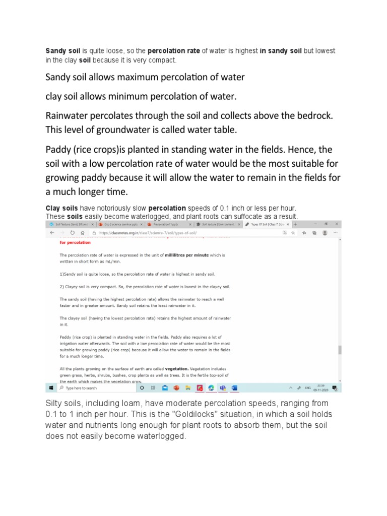 Soil Percolation Rates Explained | PDF | Home & Garden