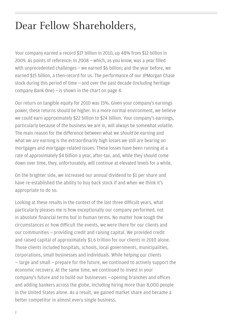 Dear Fellow Shareholders | PDF | Market Liquidity | Banks