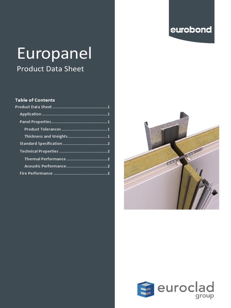 Europanel Product Data Sheet | PDF | Building Technology | Building Engineering