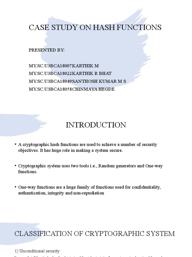 Case Study On Hash Functions | PDF | Cryptography | Cybercrime