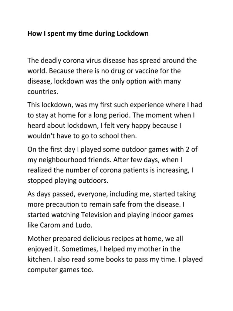 Lockdown Experience | PDF