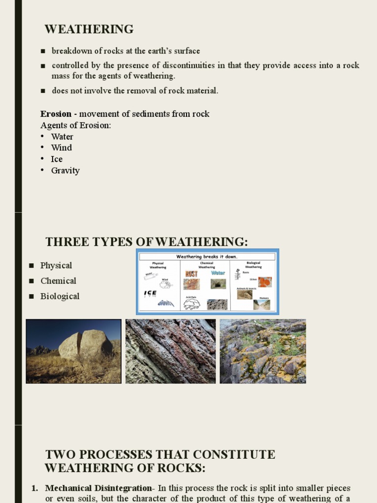 Weathering: Erosion - Movement of Sediments From Rock | PDF