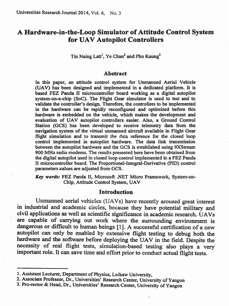 A Hardware-In-The-Loop Simulator of Attitude... | PDF | Simulation | Unmanned Aerial Vehicle