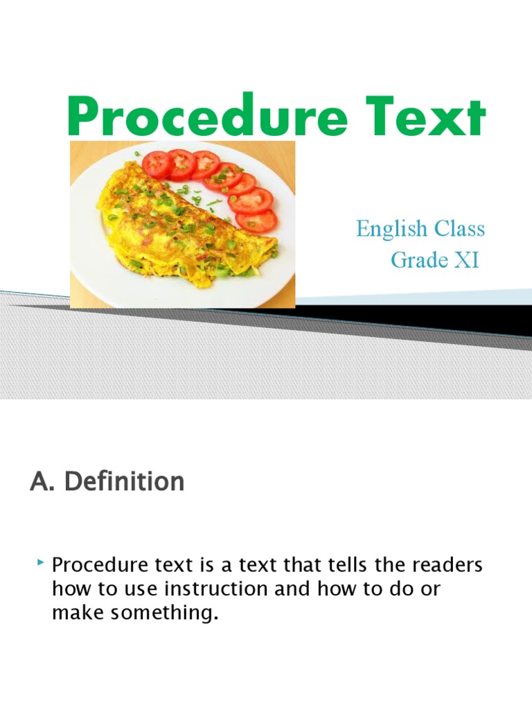 Procedure Text: English Class Grade XI | PDF
