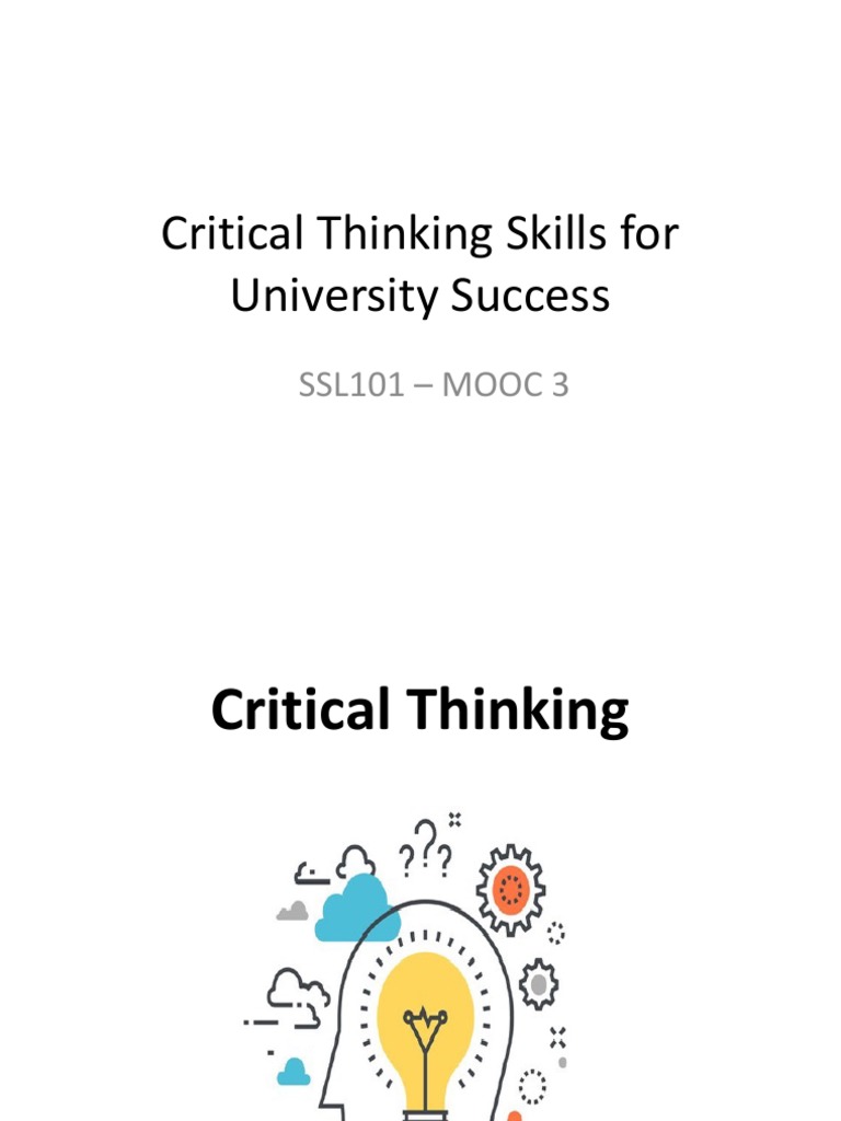 Critical Thinking Skills for University Success /TITLE | PDF | Critical ...