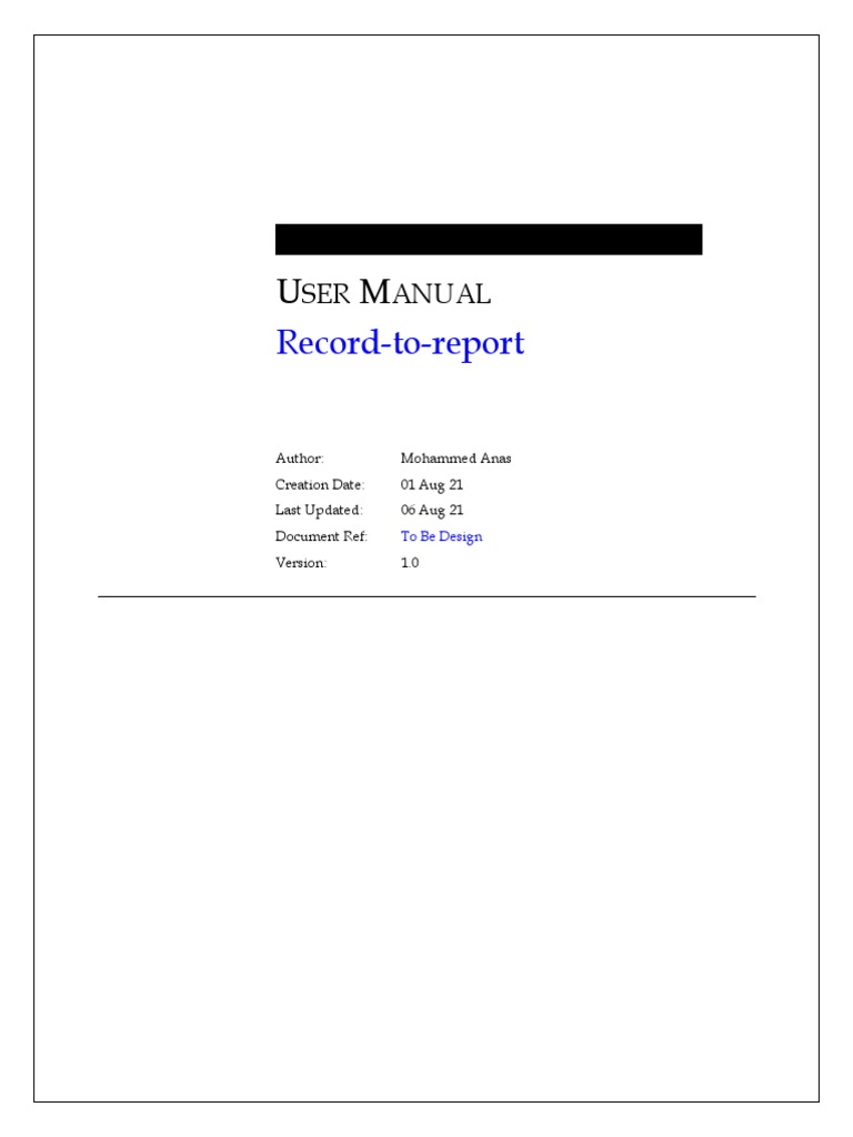 Record-to-Report User Manual for Oracle | PDF | Accounts Payable | Payments
