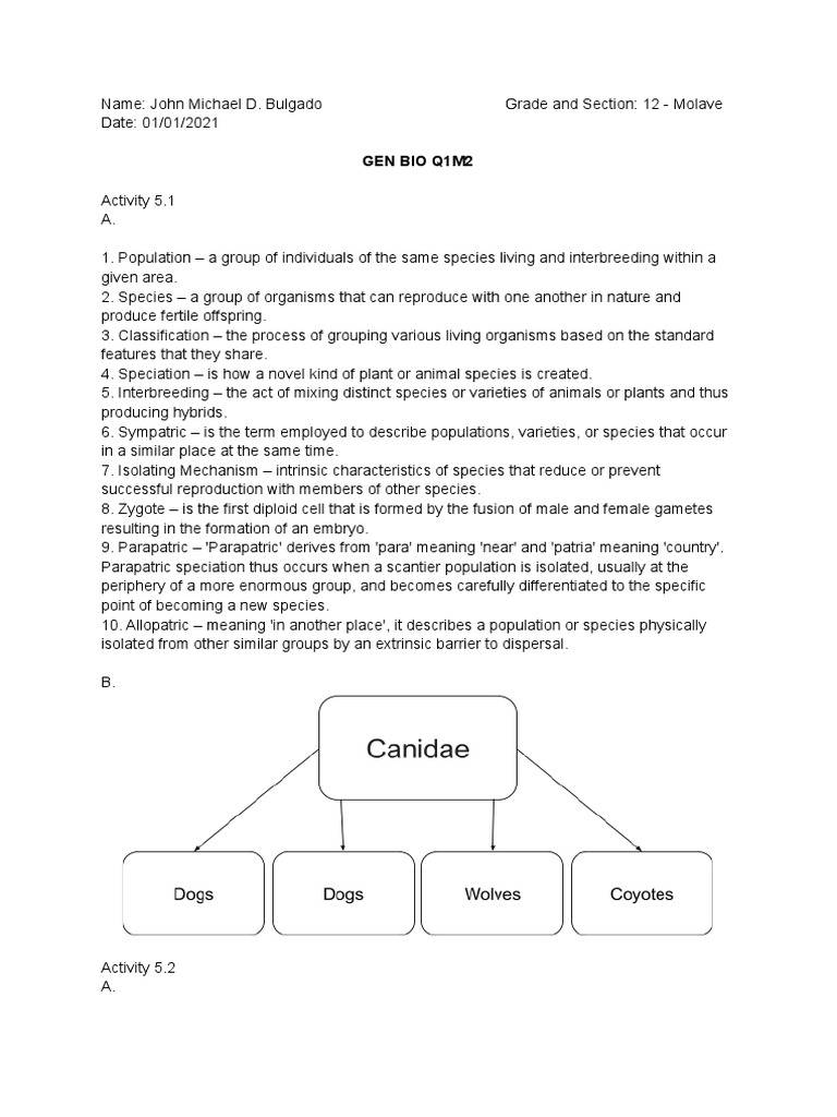 Bulgado John Michael D. Q1M2 General Biology 12 Molave | PDF ...
