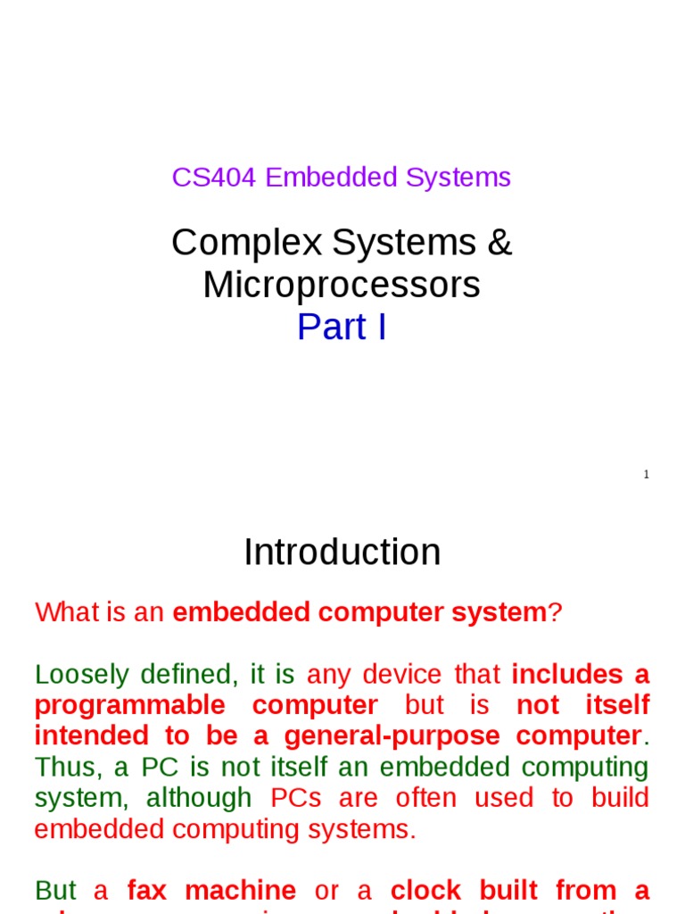 2 Complex Systems & Microprocessors Part I 2020 | PDF | Embedded System ...