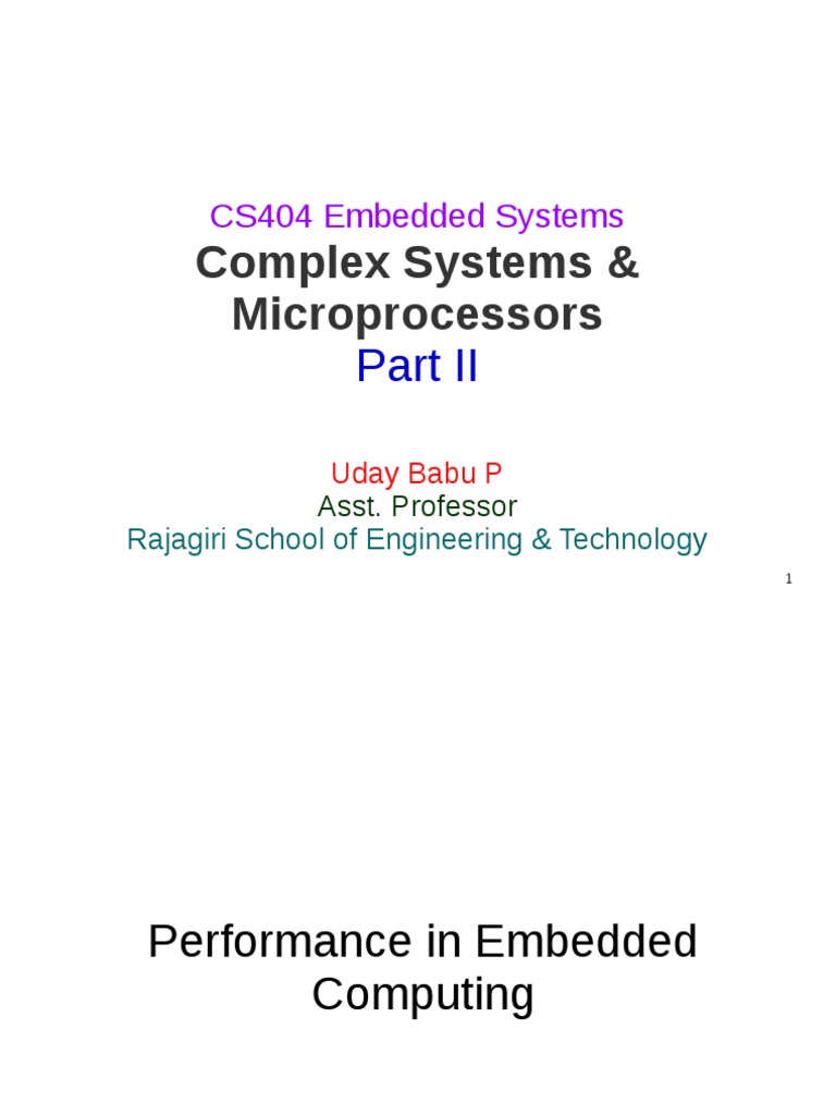 8 Complex Systems & Microprocessors Part II | PDF | Embedded System | Central Processing Unit