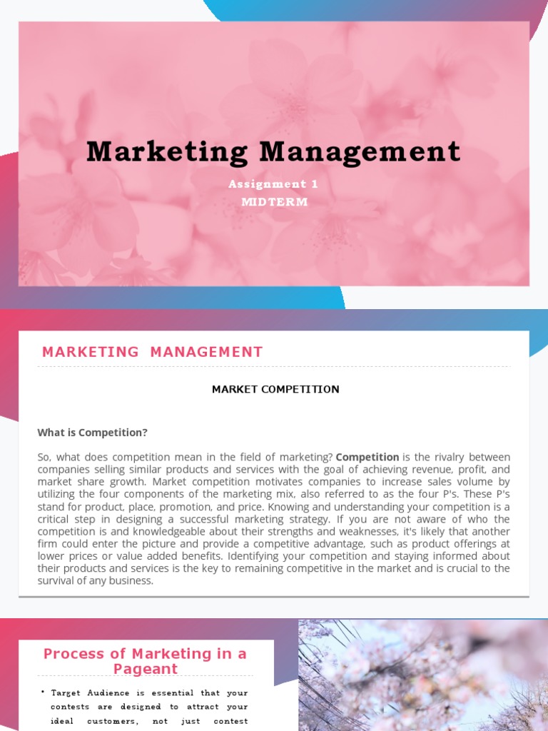 Marketing Management: Assignment 1 Midterm | PDF | Competition | Marketing