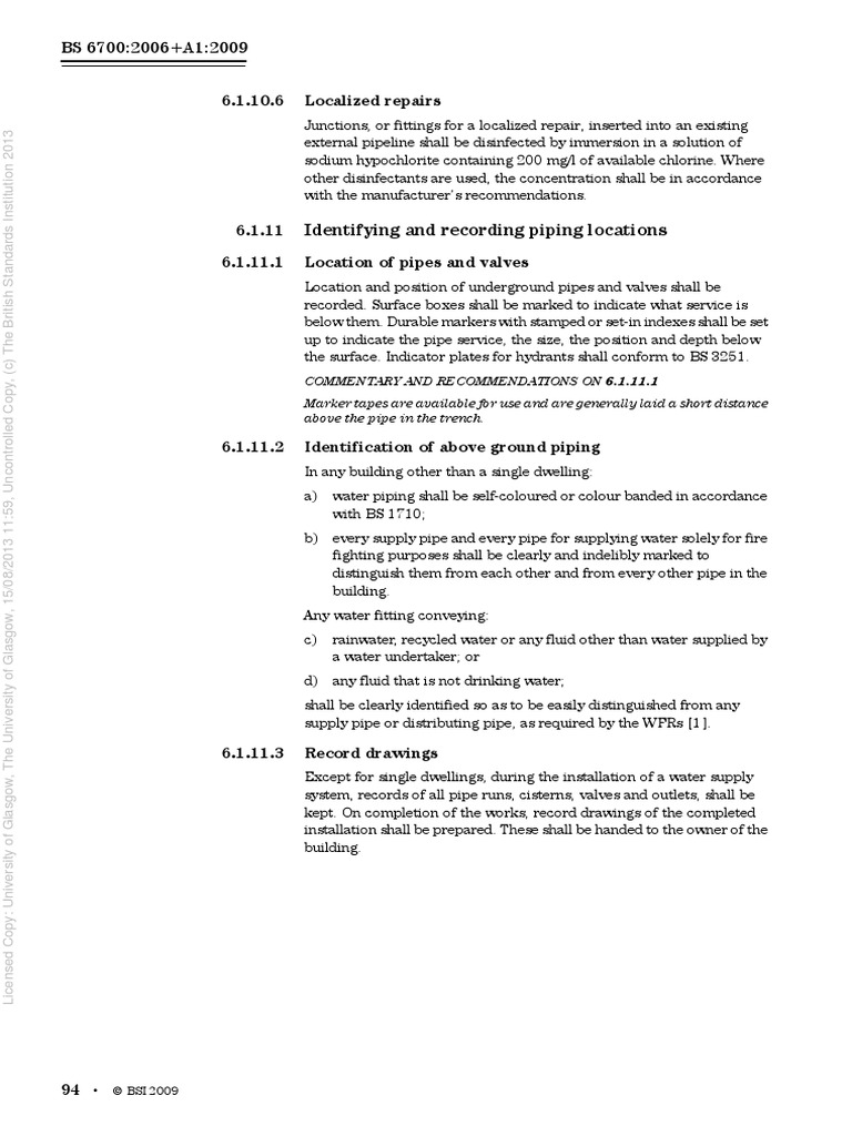 Identifying and Recording Piping Locations: 6.1.10.6 Localized Repairs ...