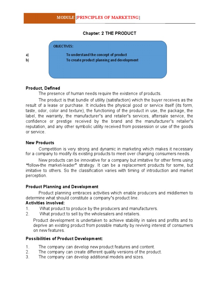 Chapter 2.1the Marketing System, Its Nature and The Elements | PDF