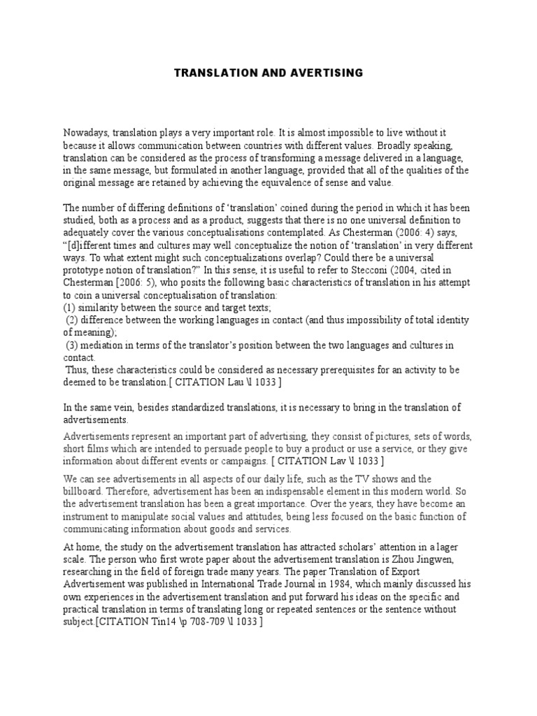 Translation and Advertising | PDF | Translations | Advertising