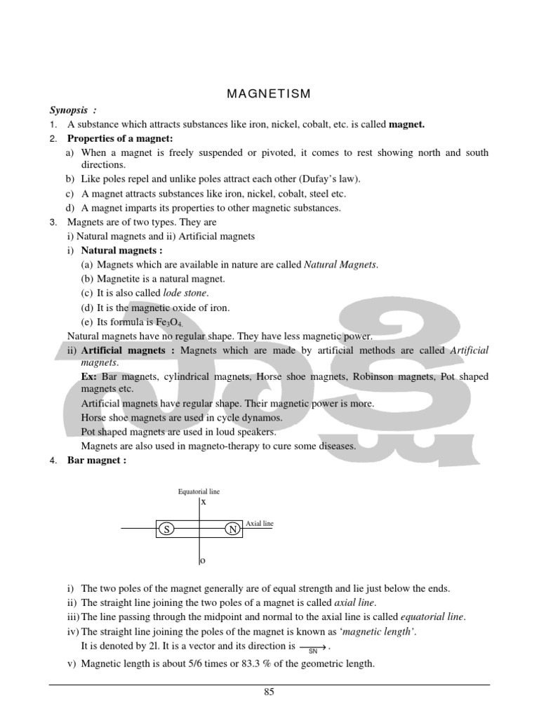 Magnetism: Properties of A Magnet | PDF | Magnetic Field | Magnetism