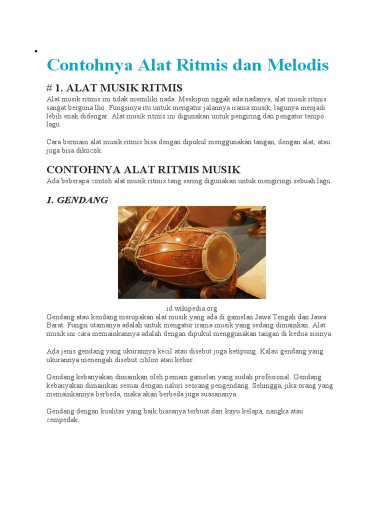 Alat Musik RITMIS DAN MELODIS | PDF