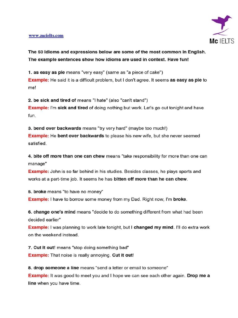50 Idioms | PDF