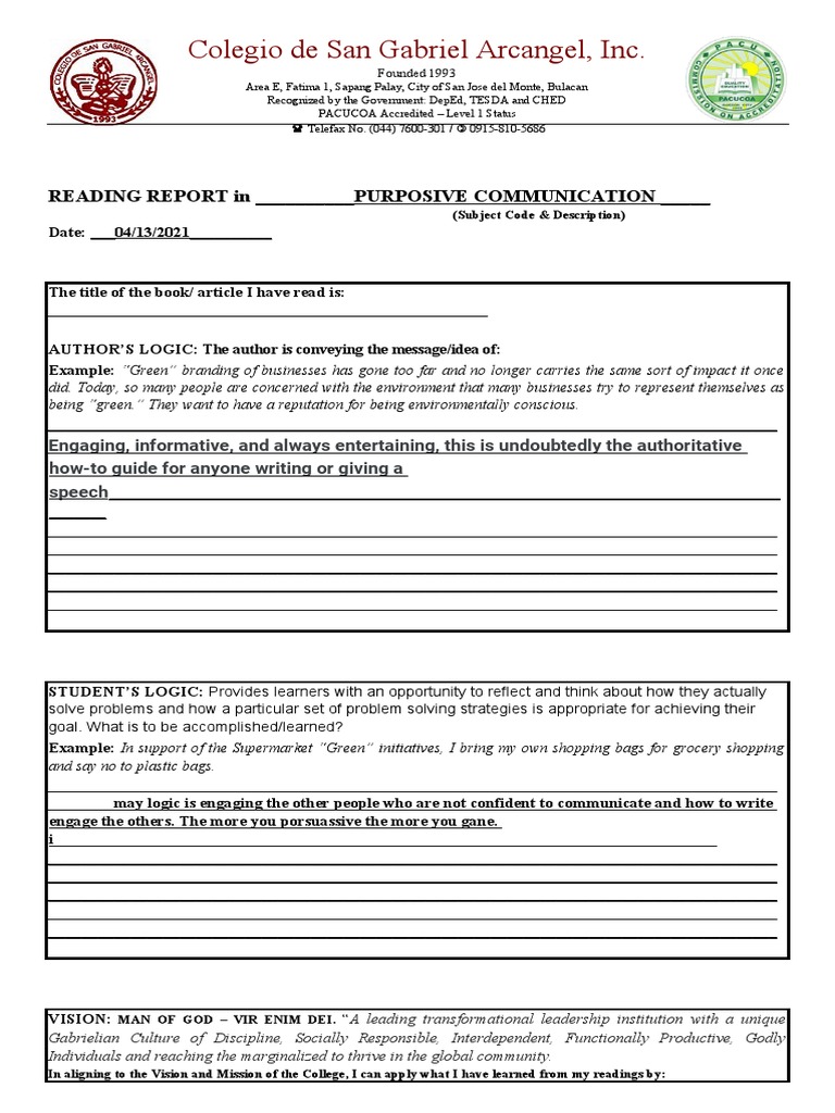 Learning Diary and Reading Report Guide | PDF | Learning | Cognition