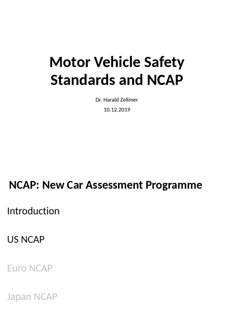 HZ 2019 4 Safety-Standards-and-NCAP Part2 | PDF | National Highway ...