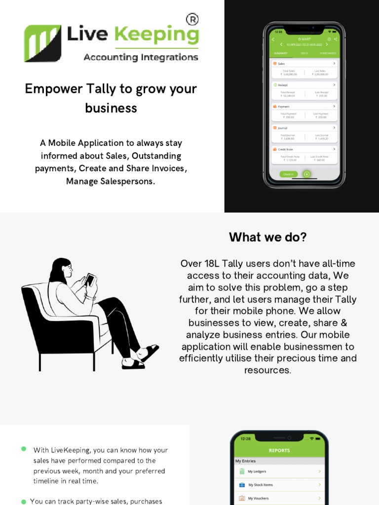 Livekeeping - Tally Mobile App For Android iOS | PDF | Sales | Accounts ...