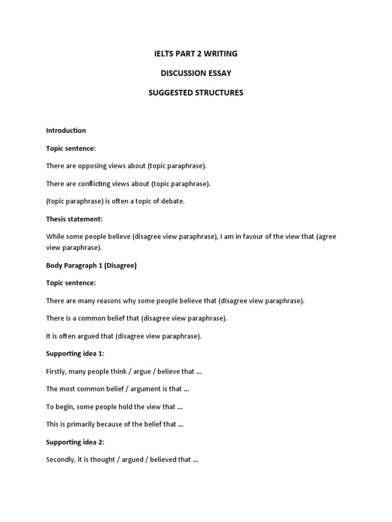 Discussion Essay Structures | PDF | Essays | Argument
