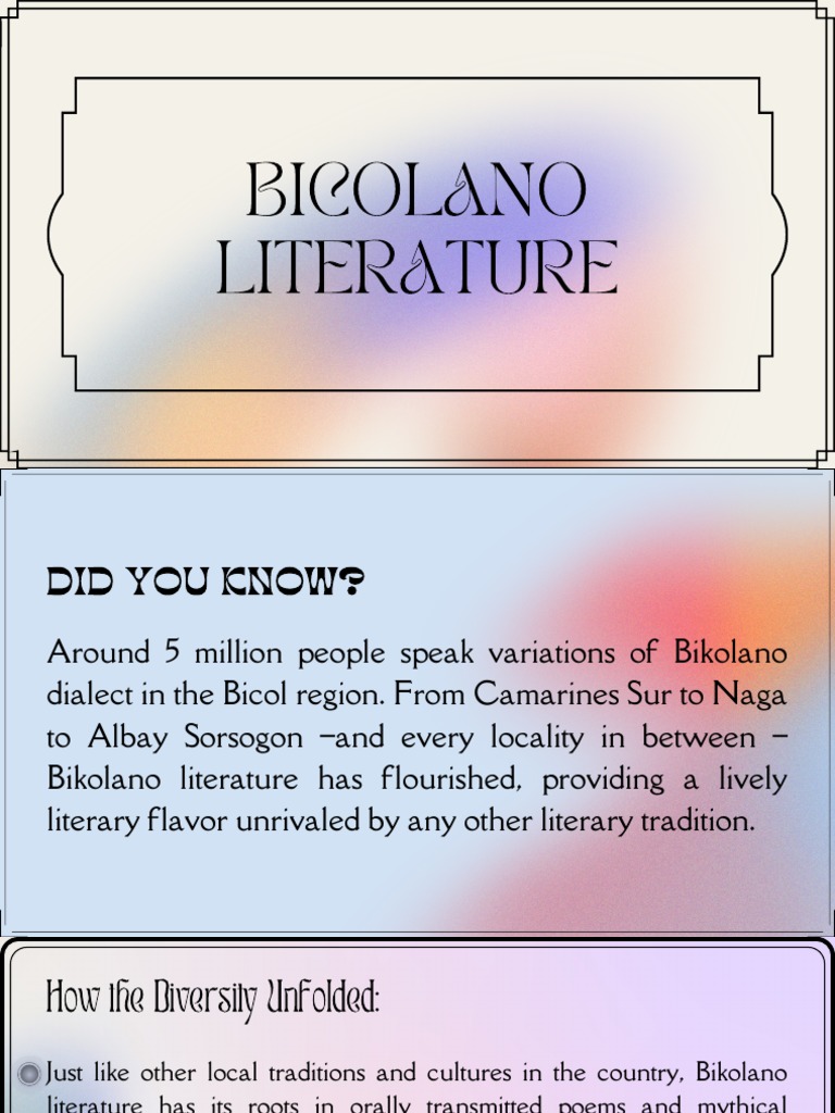 Bicolano Literature | PDF