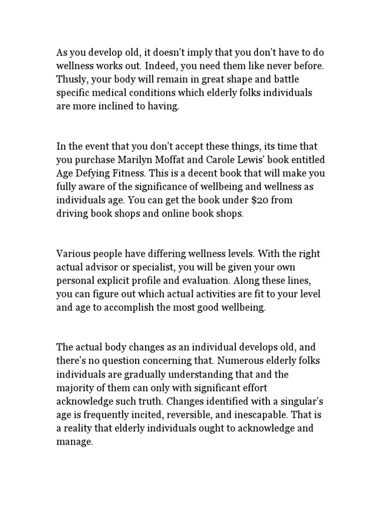 Age Defying Fitness by Moffat and Lewis | PDF | Physical Therapy ...